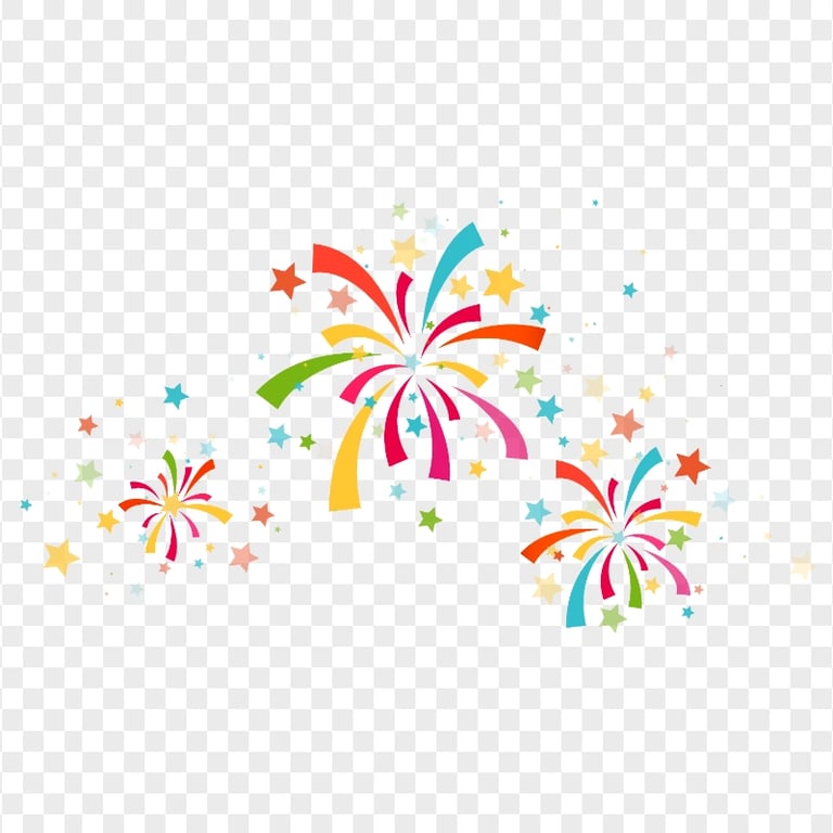 Multicolored Confetti Fireworks Holiday HD PNG | Citypng