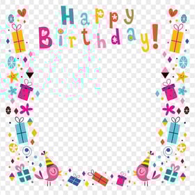 HD Orange Happy Birthday Poster Frame Transparent PNG | Citypng