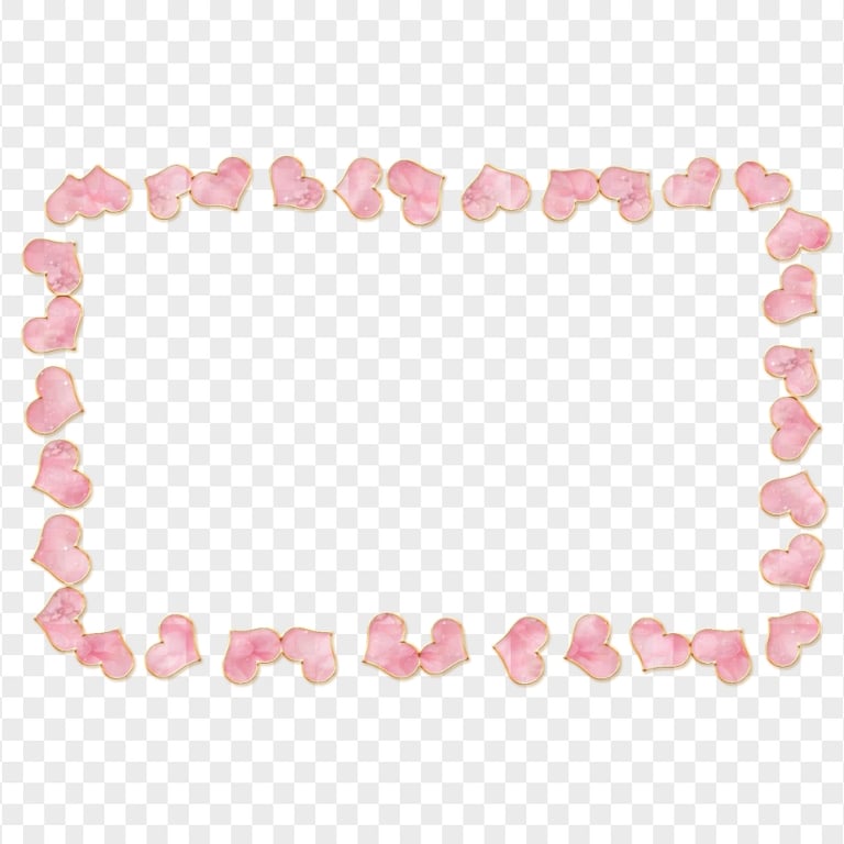 Valentine Romantic Pink Hearts Frame PNG Image | Citypng