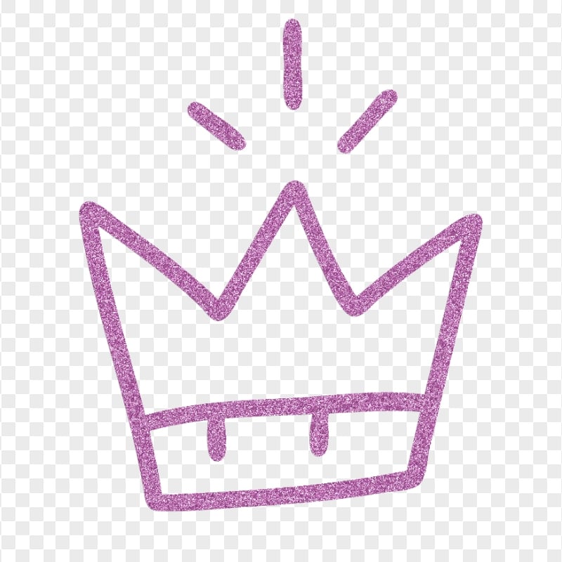 Doodle Crown Purple Glitter Effect HD PNG | Citypng