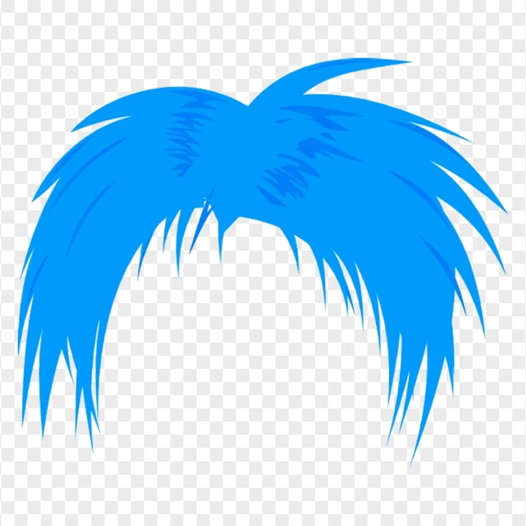 HD Blue Anime Hair Transparent PNG | Citypng