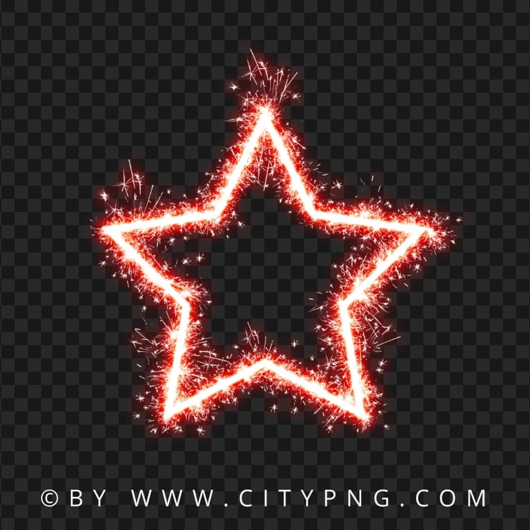 Red Shining Sparkling Firework Star PNG IMG | Citypng