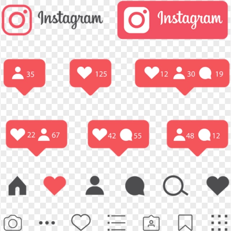 Instagram Set Of Button Icons | Citypng
