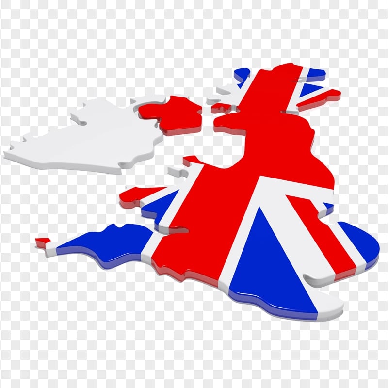 Download HD Britain United Kingdom 3D Map Flag PNG | Citypng
