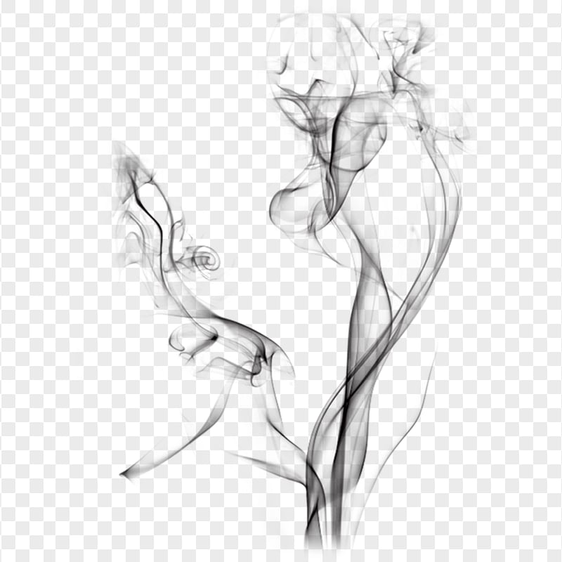 Black Curved Smoke Rises Up Effect | Citypng