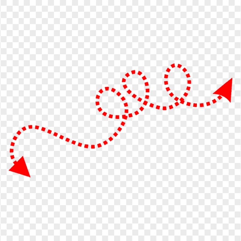Red Curved Dashed Arrow With Two Ends | Citypng