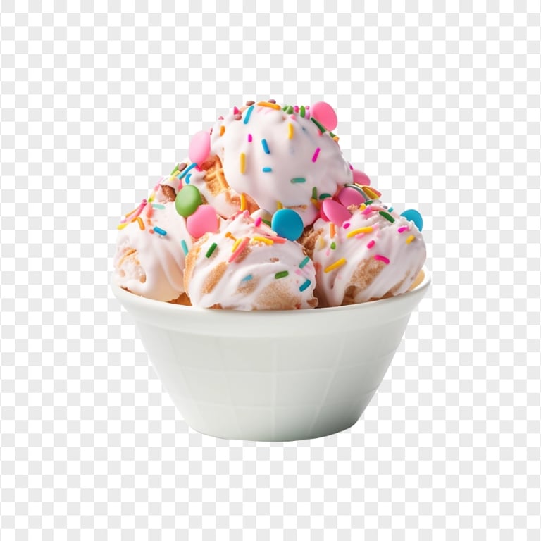 HD PNG Bowl of Ice Cream with Sprinkles and Candy | Citypng