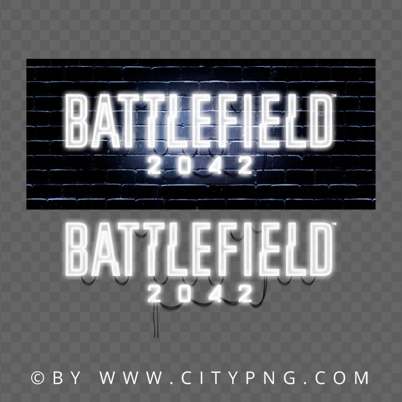 HD White Battlefield 2042 Neon Logo PNG | Citypng