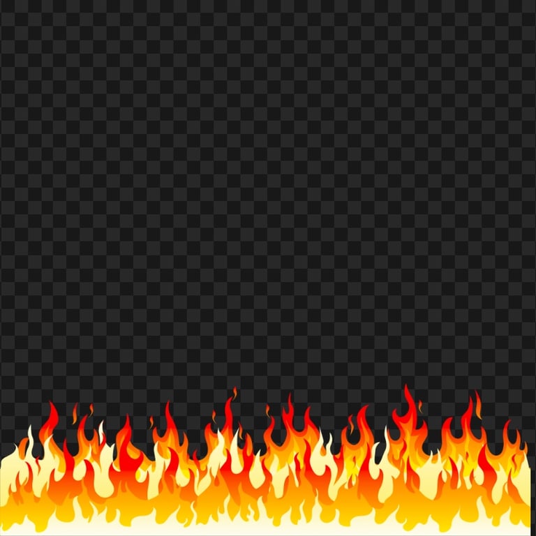 Vector Illustration Flames Fire Border Line PNG | Citypng
