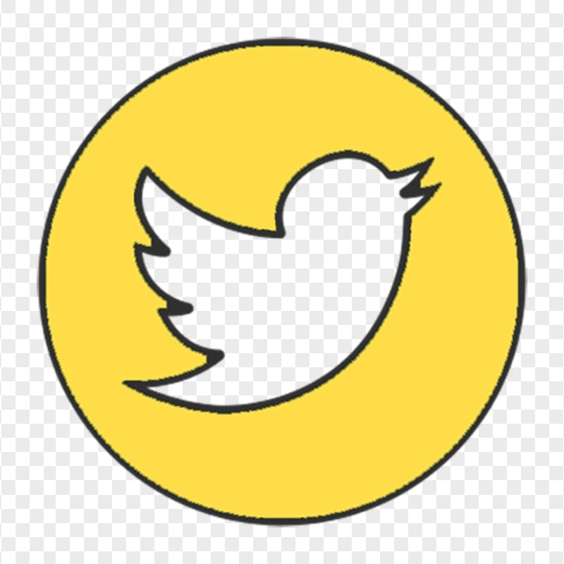 Aesthetic Yellow Round Twitter Icon PNG | Citypng