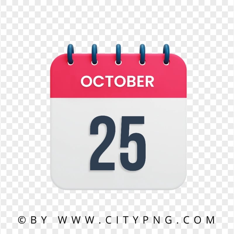 HD 25th October Date Vector Calendar Icon Transparent PNG | Citypng