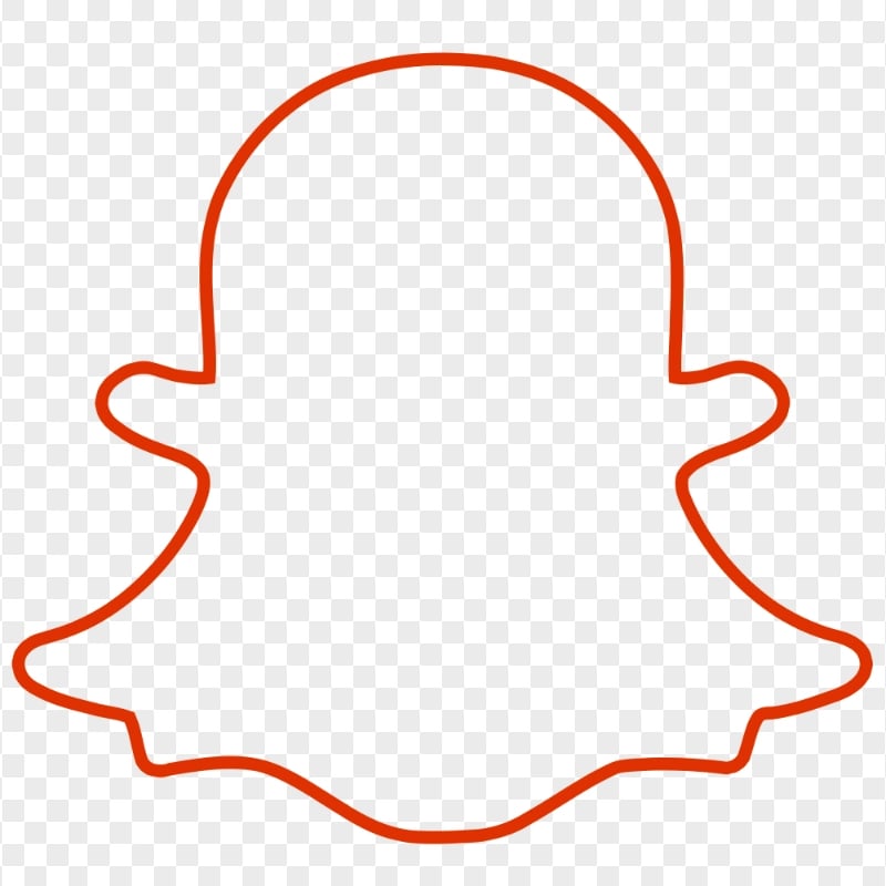 HD Red Snapchat Outline Ghost Logo Icon Symbol PNG Image | Citypng