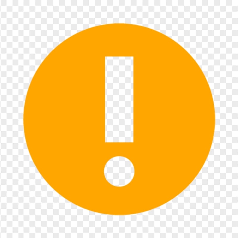 Warning Round Orange Symbol Icon Sign PNG | Citypng