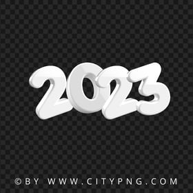 White 2023 Text Logo Numbers Transparent Background | Citypng