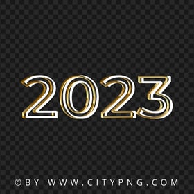 2023 Gold Art Line Text Logo Numbers HD PNG | Citypng