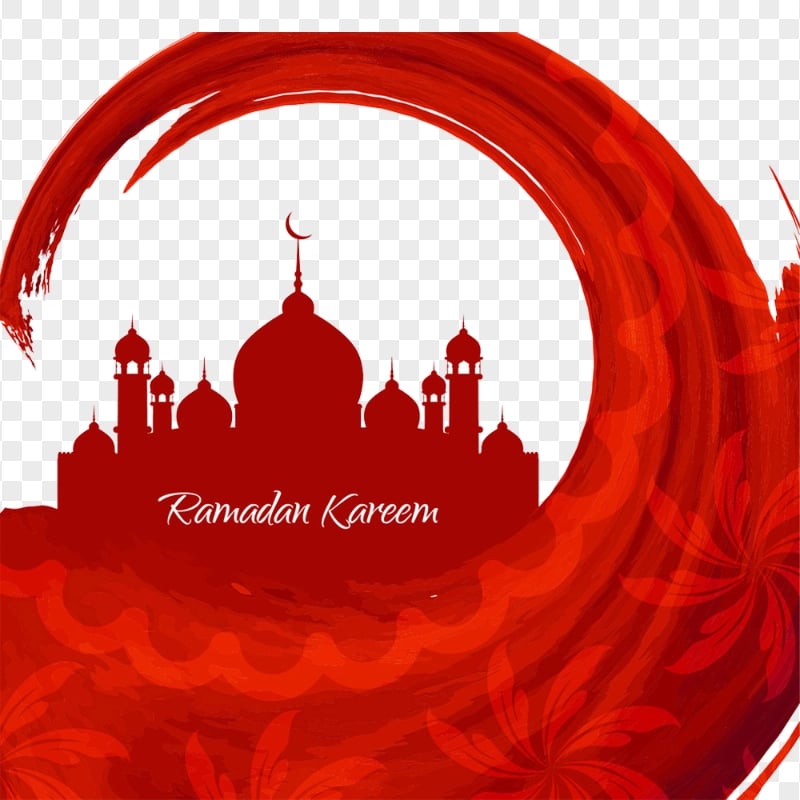 Ramadan Kareem Castle Mosque Red Poster | Citypng