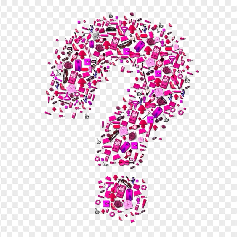 Cartoon Girly Stuff Question Mark Shape PNG | Citypng