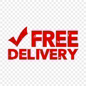 Red Free Delivery Round Stamp | Citypng