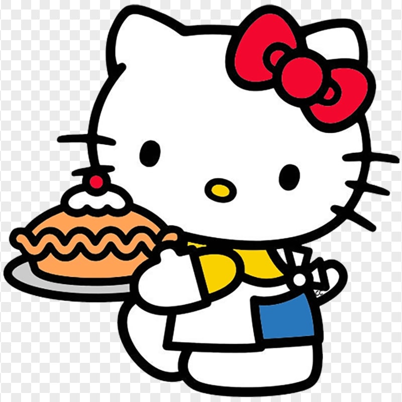 Hello Kitty Serving Pie Transparent Background | Citypng