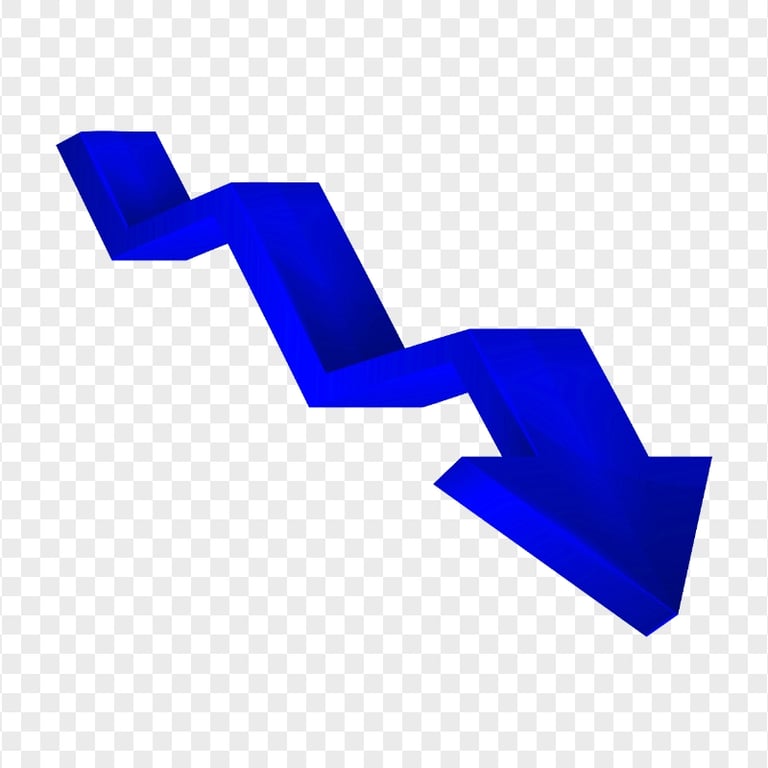 HD Dark Blue Down 3D Arrow PNG | Citypng