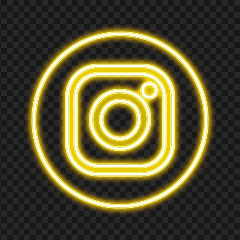 HD Yellow Neon Instagram Logo Icon PNG | Citypng