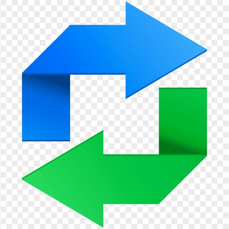 HD Blue And Green Two Arrow Icon PNG | Citypng