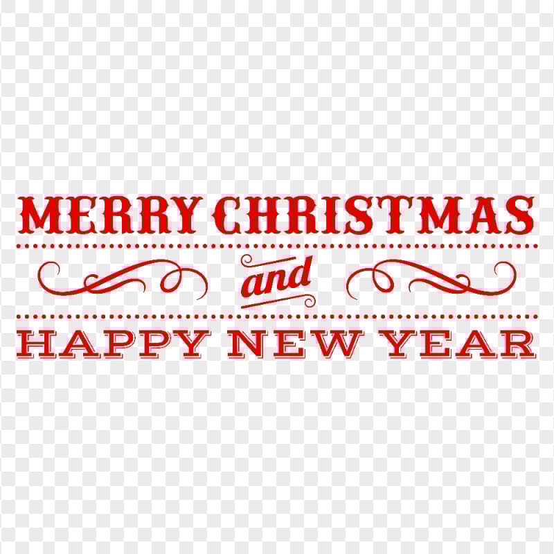 Merry Christmas And Happy New Year Red Text HD PNG | Citypng