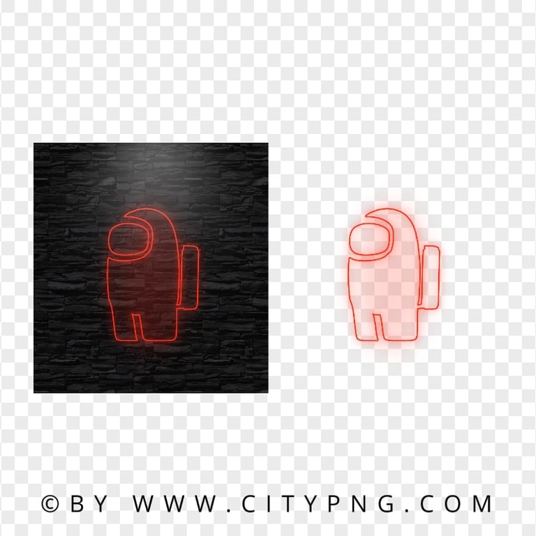 HD Red Neon Among Us Character PNG | Citypng