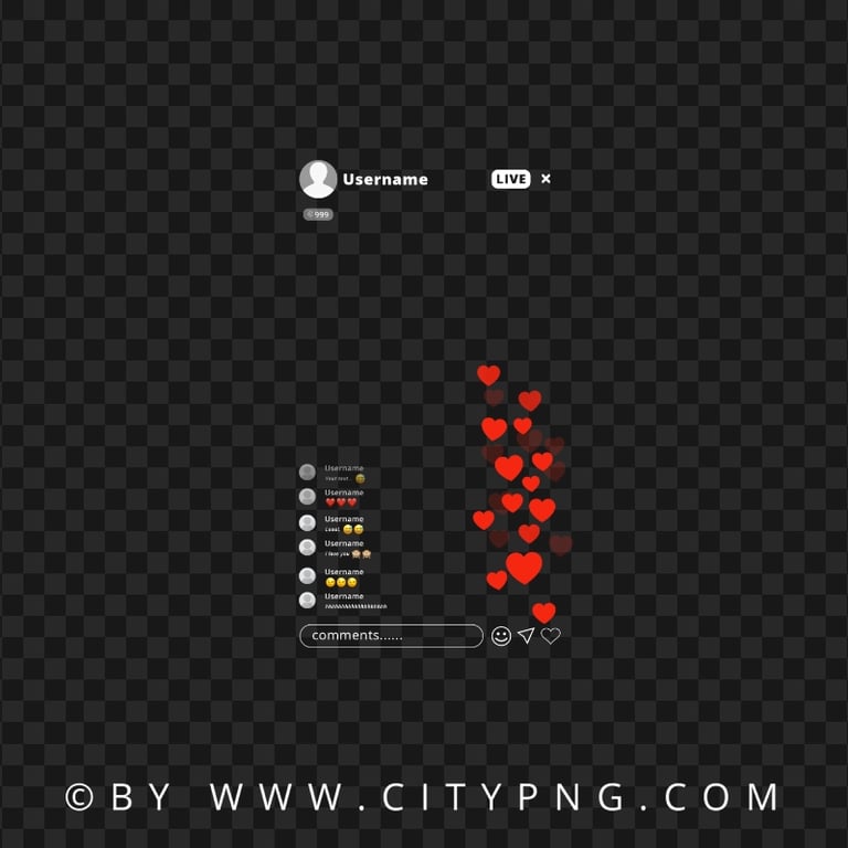 Instagram Live Template Stream Mockup Interface | Citypng