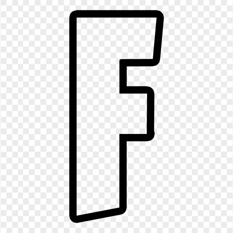 HD F Fortnite Black Outline Logo Letter PNG | Citypng