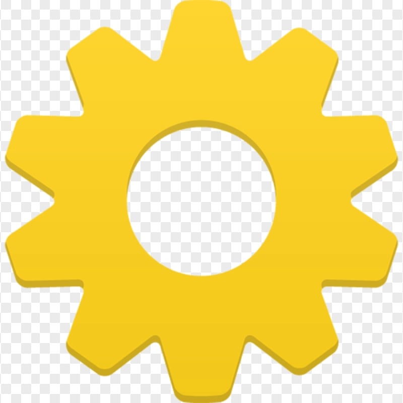 Cog Gear Yellow Vector Icon PNG | Citypng