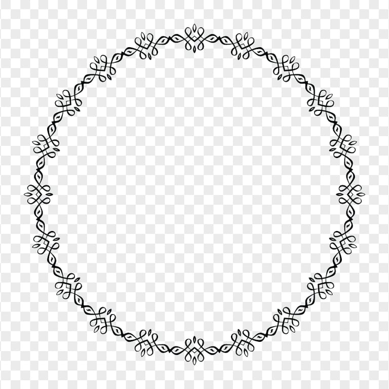 Black Geometric Abstract Circle Frame PNG | Citypng