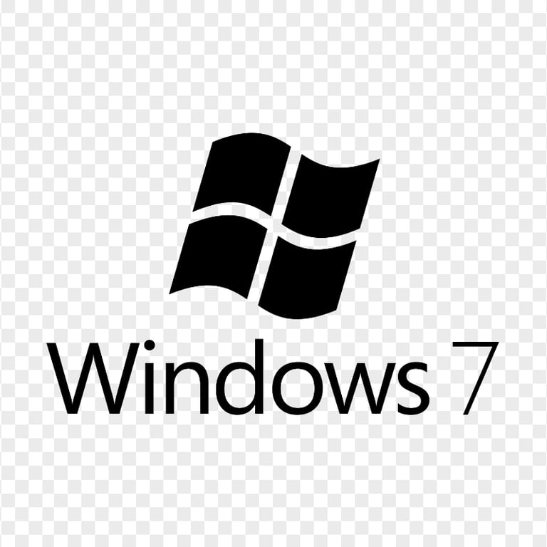 HD Microsoft Windows 7 Black Logo PNG | Citypng