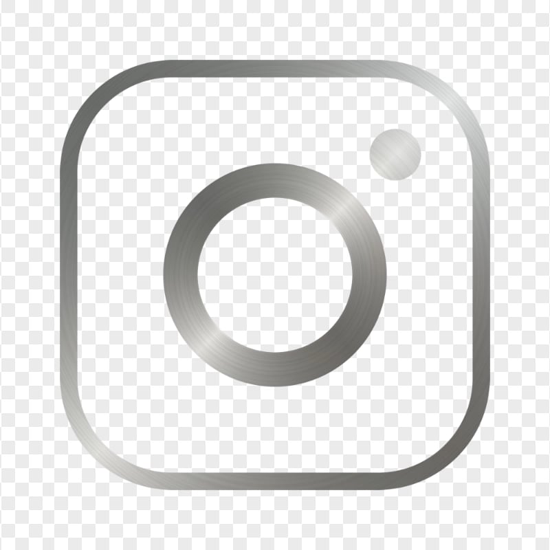 HD Silver Metal Outline Square Instagram IG Logo Icon PNG | Citypng