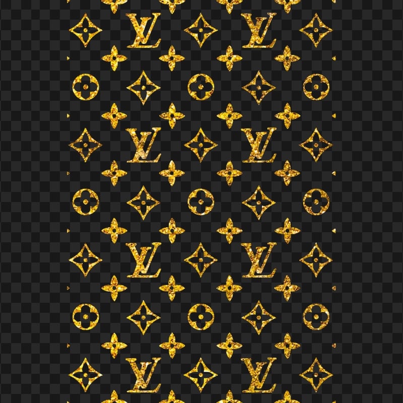 Lv Louis Vuitton Gold Glitter Pattern HD PNG | Citypng