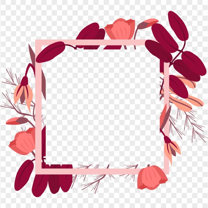 Pink Creative Floral Frame Template HD PNG | Citypng