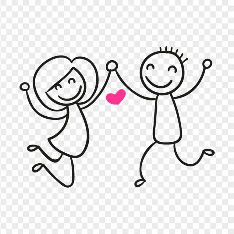 Stick Figure Drawing Couple In Love PNG | Citypng
