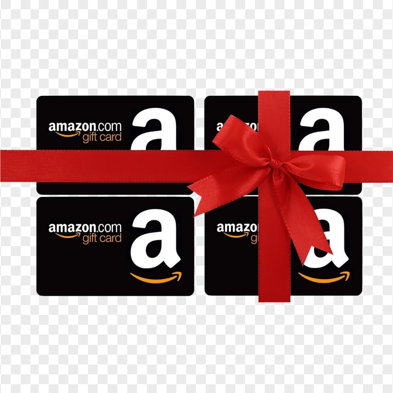 Group Of Amazon Gift Cards With Red Ribbon | Citypng
