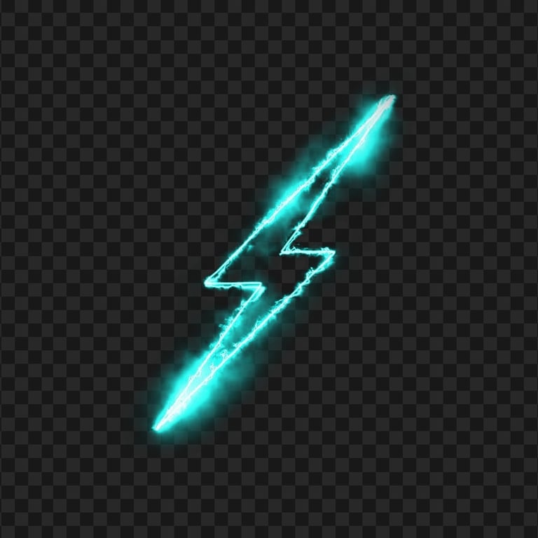 Blue Glowing Lighting Bolt HD PNG | Citypng