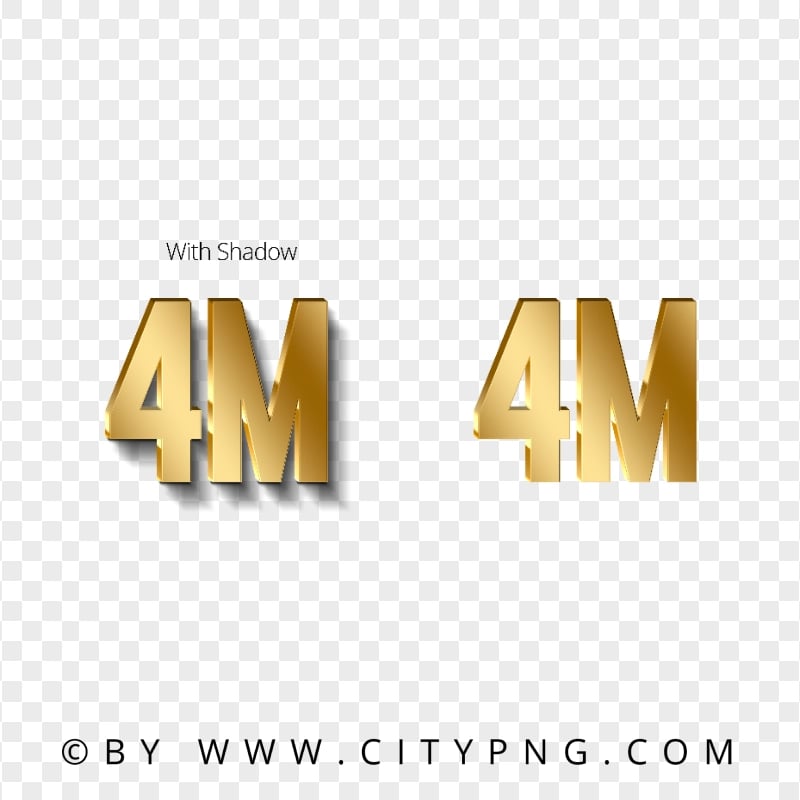 4M Number Text Gold Effect Image PNG | Citypng