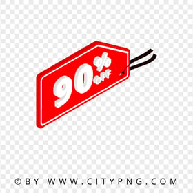 HD PNG 90 Percent OFF Text Red 3D Logo Sign | Citypng