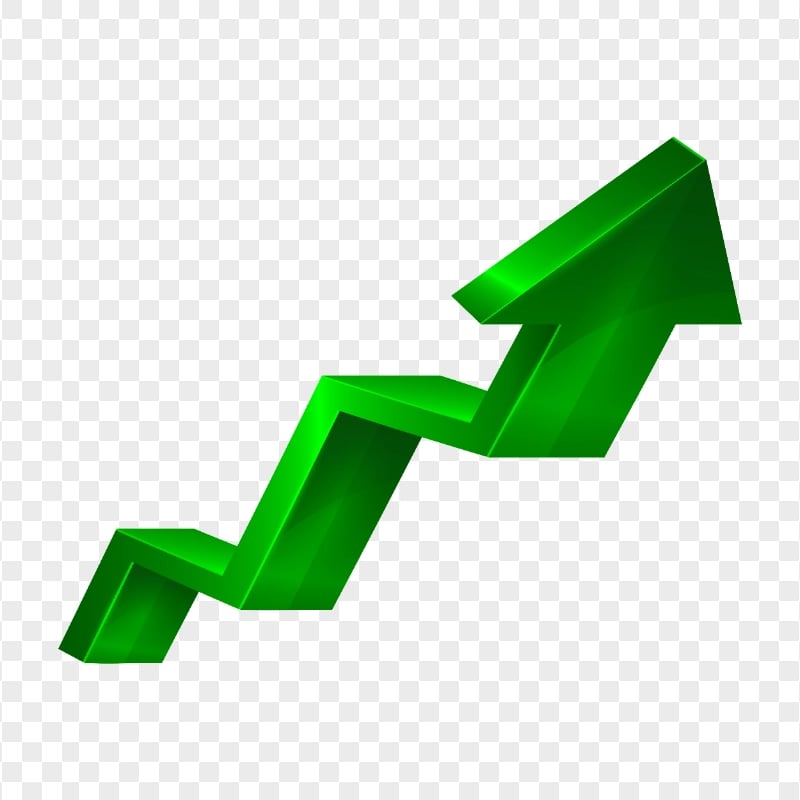 HD 3D Green Increase Growth Arrow Up Right PNG | Citypng