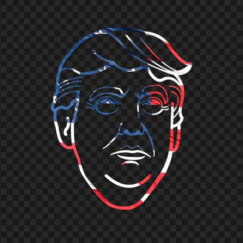 Donald Trump Us Flag Outline Drawing Face Head | Citypng