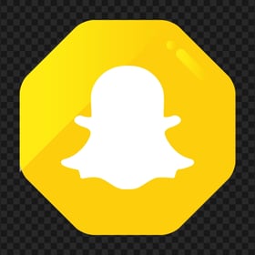 HD Snapchat Yellow Square Shape Black Ghost Icon PNG Image | Citypng