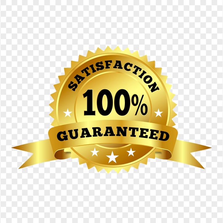 HD 100% Guarantee Customer Satisfaction Black & Gold PNG | Citypng