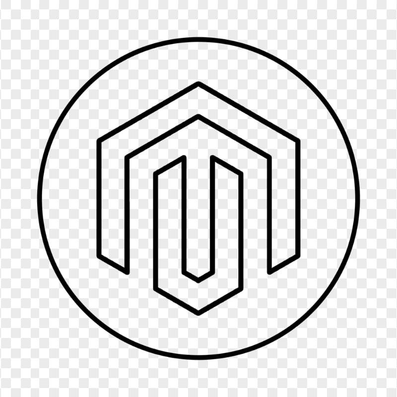 Magento Round Outline Black Logo Icon PNG | Citypng