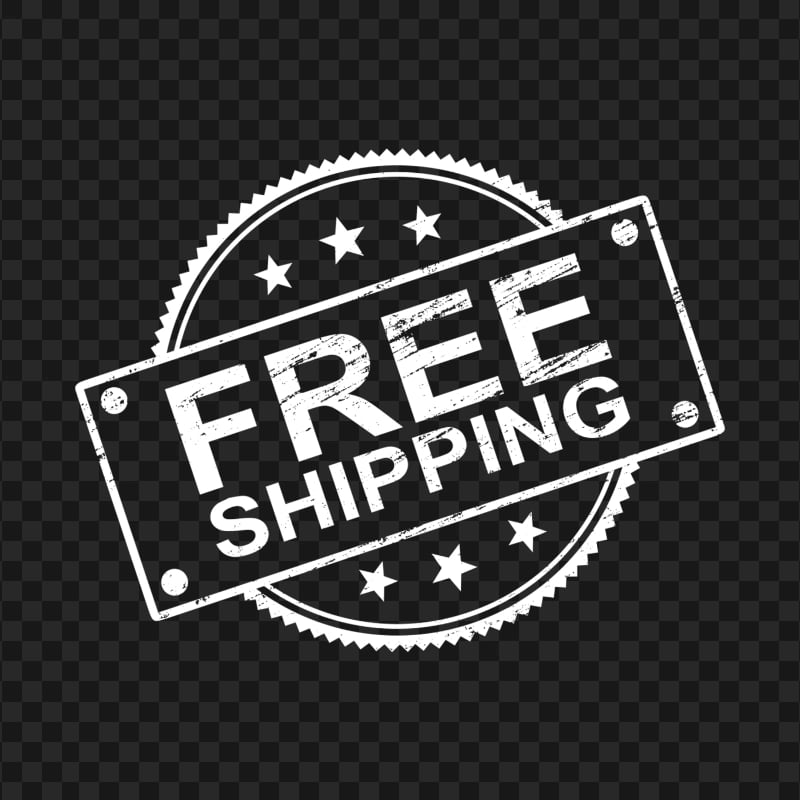 White Round Free Shipping Stamp | Citypng
