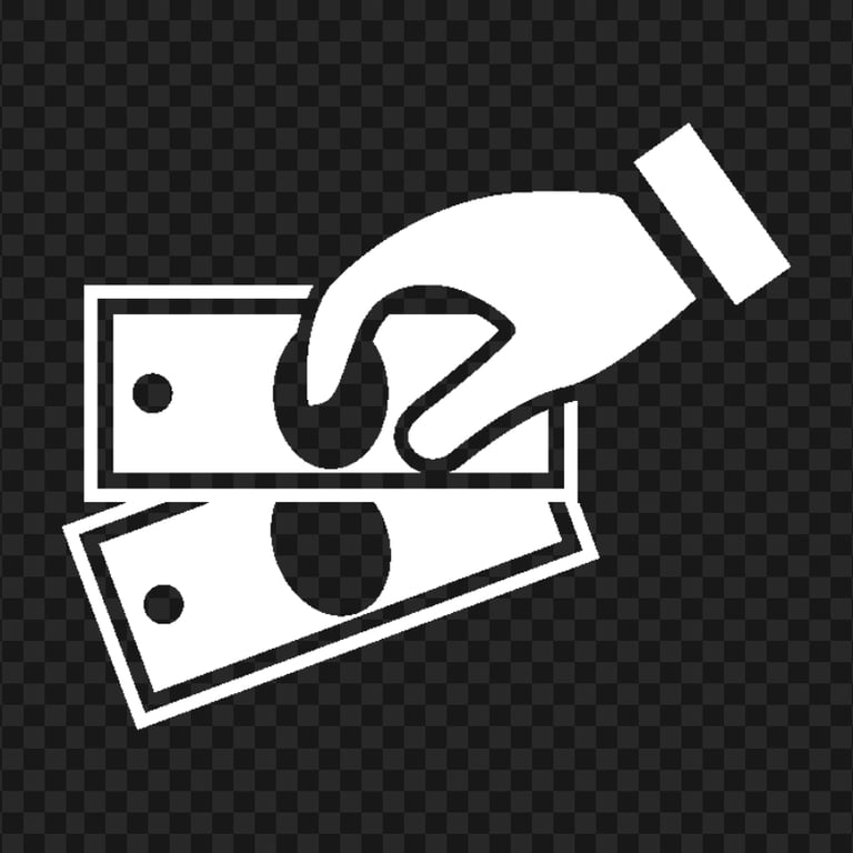 White Cash Payment Hand Icon FREE PNG | Citypng