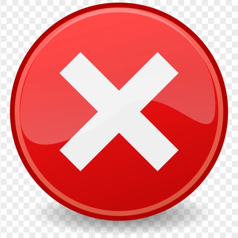 FREE Round Vector Red X Cross Mark Sign Icon PNG | Citypng