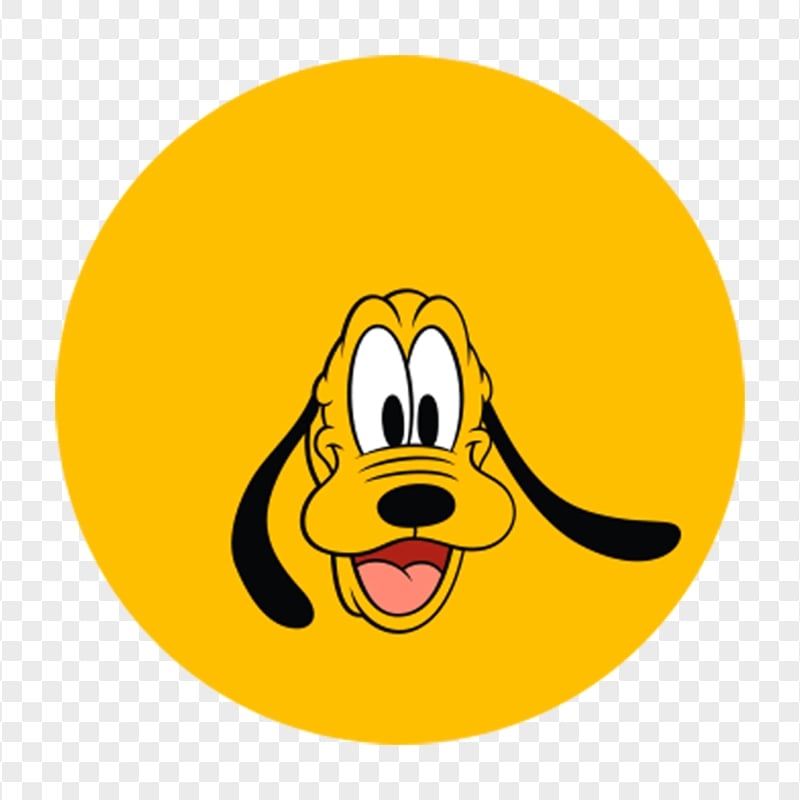Round Yellow Pluto Mickey Mouse Face Logo PNG | Citypng
